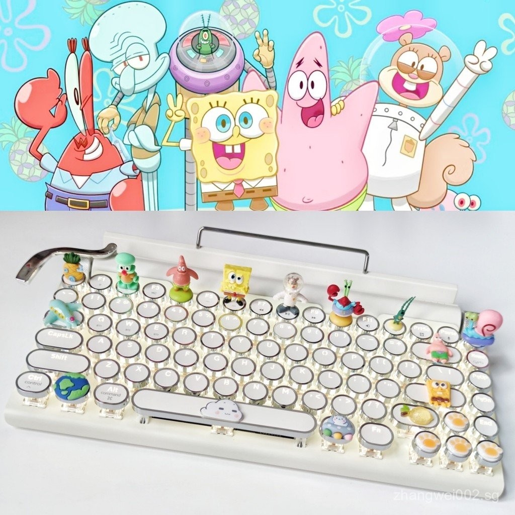 Handmade SpongeBob Punk Typewriter Mechanical Keyboard Green Axis ...