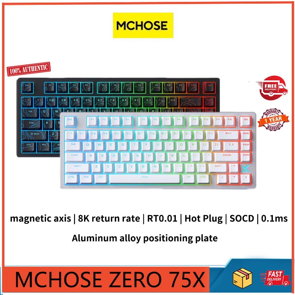 MCHOSE ZERO 75X wired magnetic axis gaming keyboard, 8K return rate, 128K scan rate, RT0.01 ...