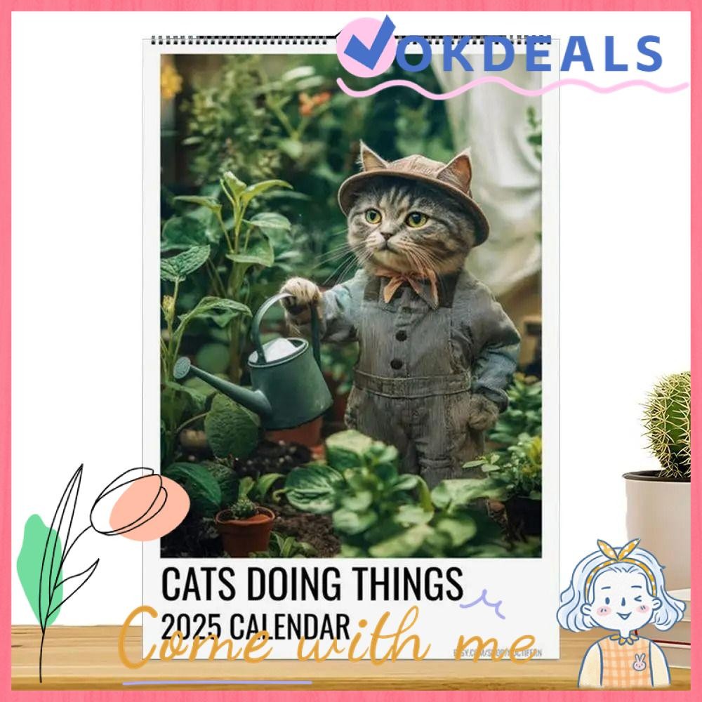 OKDEAL 2025 Calendar, Thick Paper Monthly Planner Calendar Wall ...