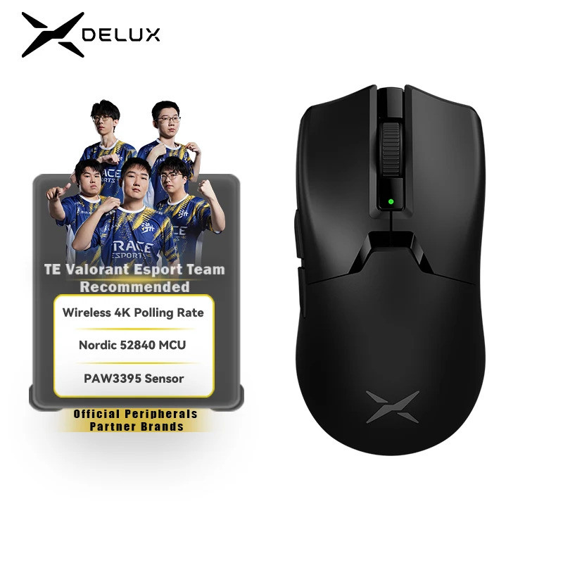 Delux M800 Ultra Lightweight 55g PAW3395 Wireless Bluetooth Tri-Mode Gaming Mouse 26000DPI 4K ...
