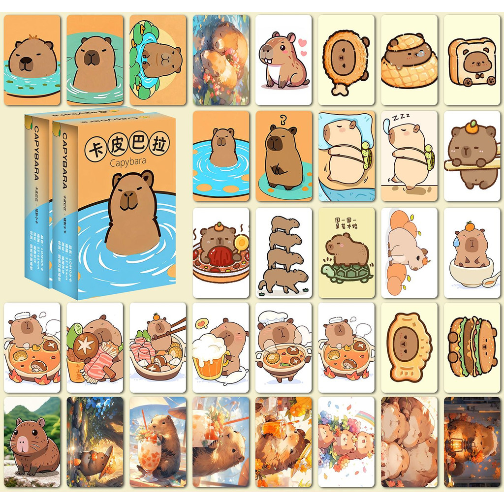 55-92pcs Manga Manhwa Animation Capybara DOMI Laser Holographic Lomo ...