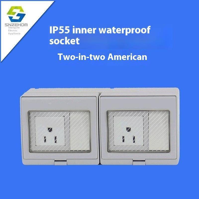 Ip55 Outdoor Waterproof Socket Two-Position Switch American Style 16A ...