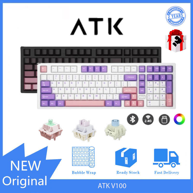 ATK V100 Three-mode full-key hot-swappable semi-aluminum gaming ...