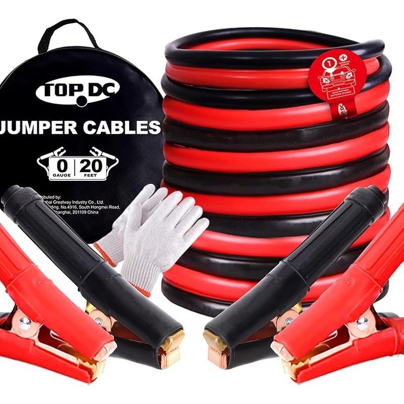TOPDC 4 Gauge 20 Feet Jumper Cables for Car, SUV and Trucks Battery ...