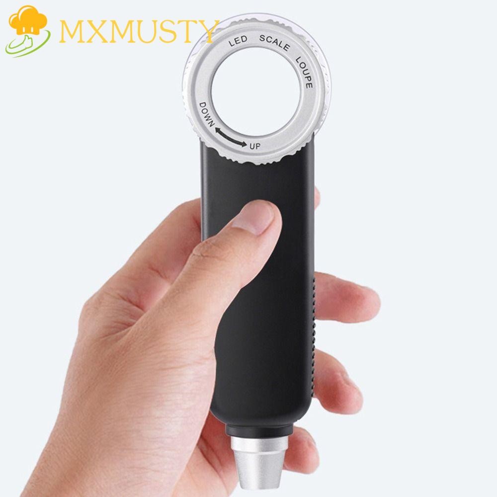 MXMUSTY Handheld Magnifying Glass, 30X LED Light Jewelry Appraisal Tool ...