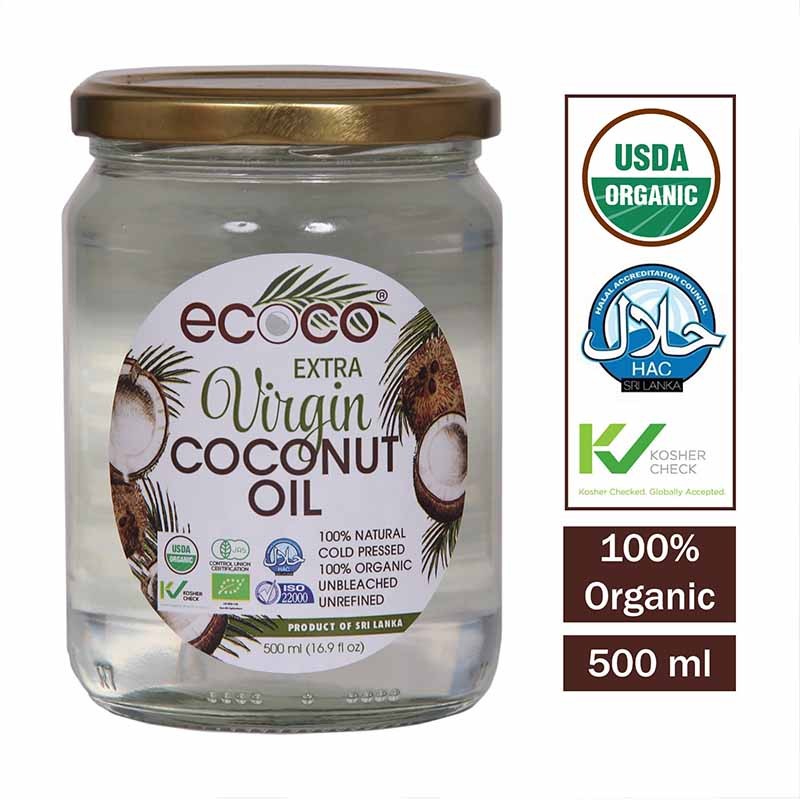 Ecoco Organic Coconut Oil Extra Virgin, 500ml | Shopee Singapore