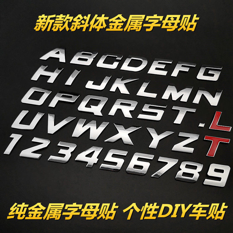 [New Product]Italic3D Letter Bumper Stickers English DIY Alphanumeric ...