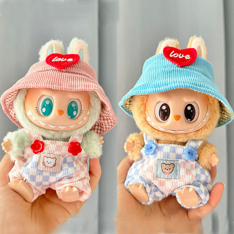 For 17cm Labubu V1 V2 Doll Clothes Outfit Accessories Kawaii Cartoon ...