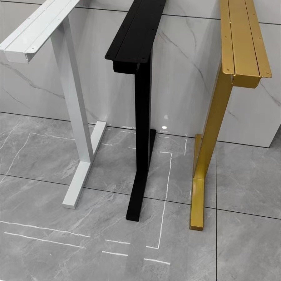 I-Shaped Table Leg Personalized Iron Desk Coffee Table Wooden Shelf ...