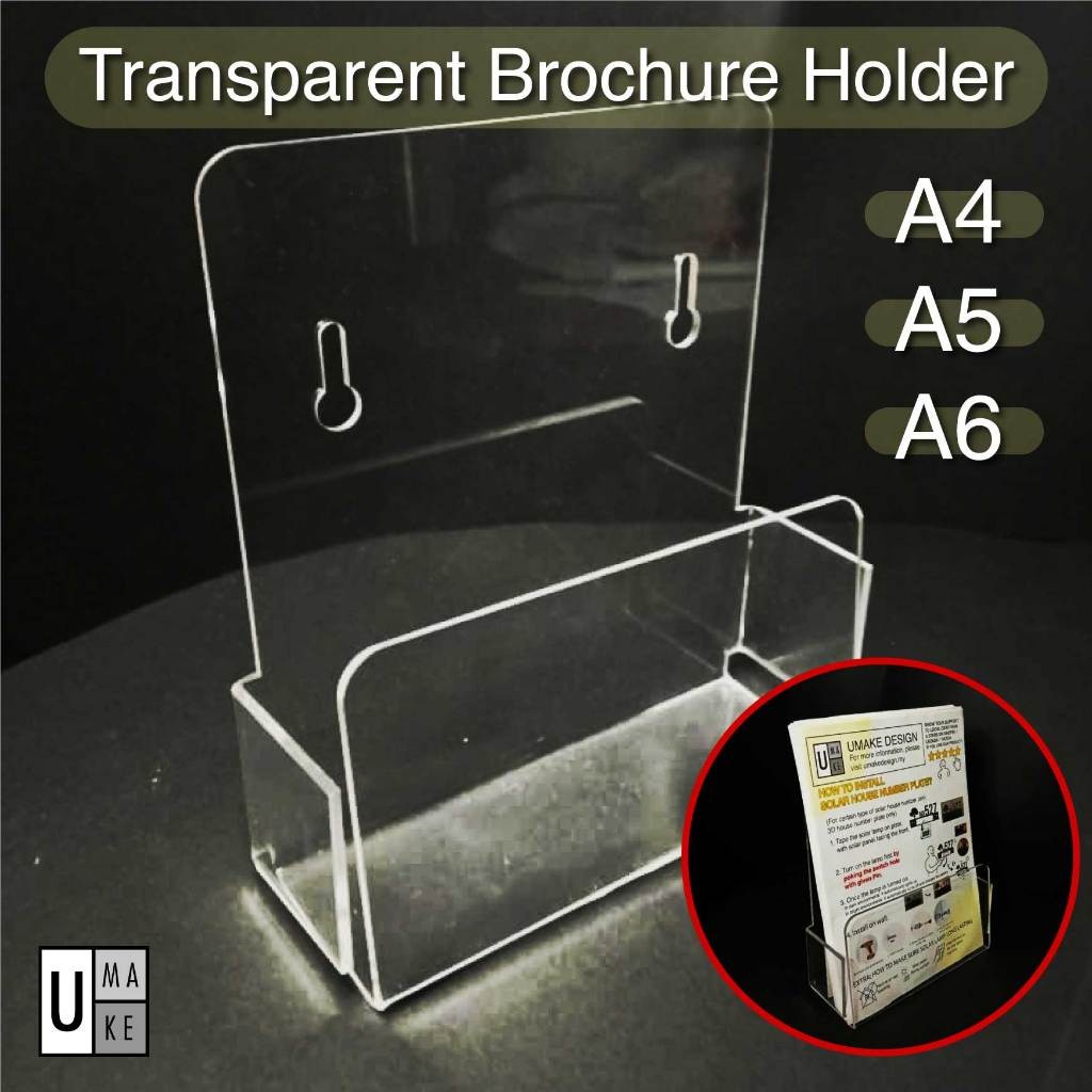 UMAKE Acrylic Ad Brochure Holder Rack Card Display, A4, A5, A6 Plastic ...