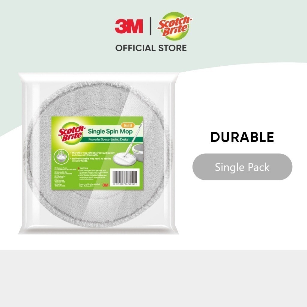 3M™ Scotch-Brite™ Single Spin Mop T6 Microfiber Refill, 1 pc/pack, For ...