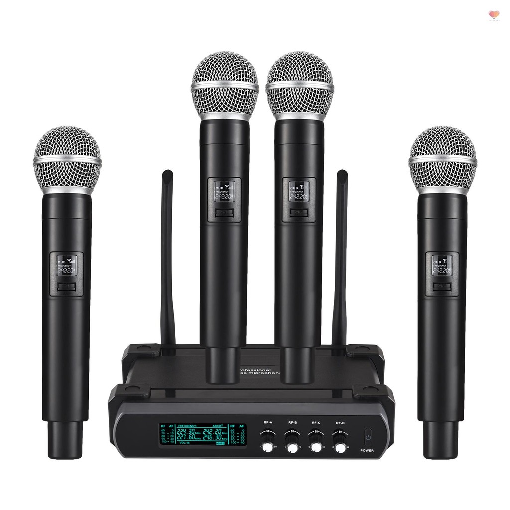 Wireless Microphone System Receiver with Cordless Handheld Mic V-Band ...