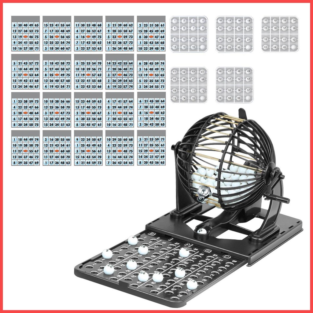 Bingo Cage and Balls Set 20 Pieces Bingo Game Kit Comfortable Handle ...