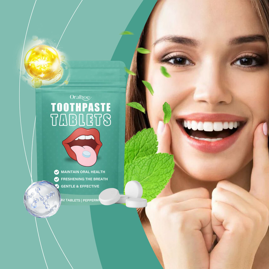 Gentle Fresh Breath Tooth Cleansing Tablets - Minty Plaque Removal ...