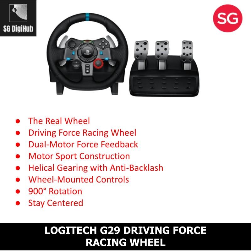Logitech G29 Driving Force Racing Wheel and Floor Pedals, Real Force ...