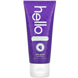 Hello, Kids, Fluoride Toothpaste, Juicy Grape, 4.2 oz (119 g) | Shopee ...