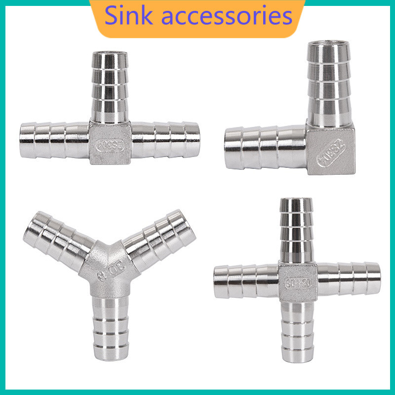 【YHD】304 Stainless Steel T-Shape Tee Barb Hose Fittings 6mm- 32mm 3 Way ...