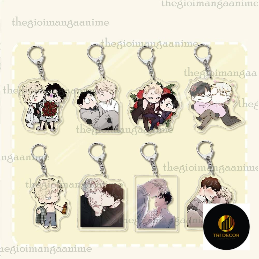 Roses AND CHAMPAGNE keyring keychain printed with BL Boylove manhwa ...