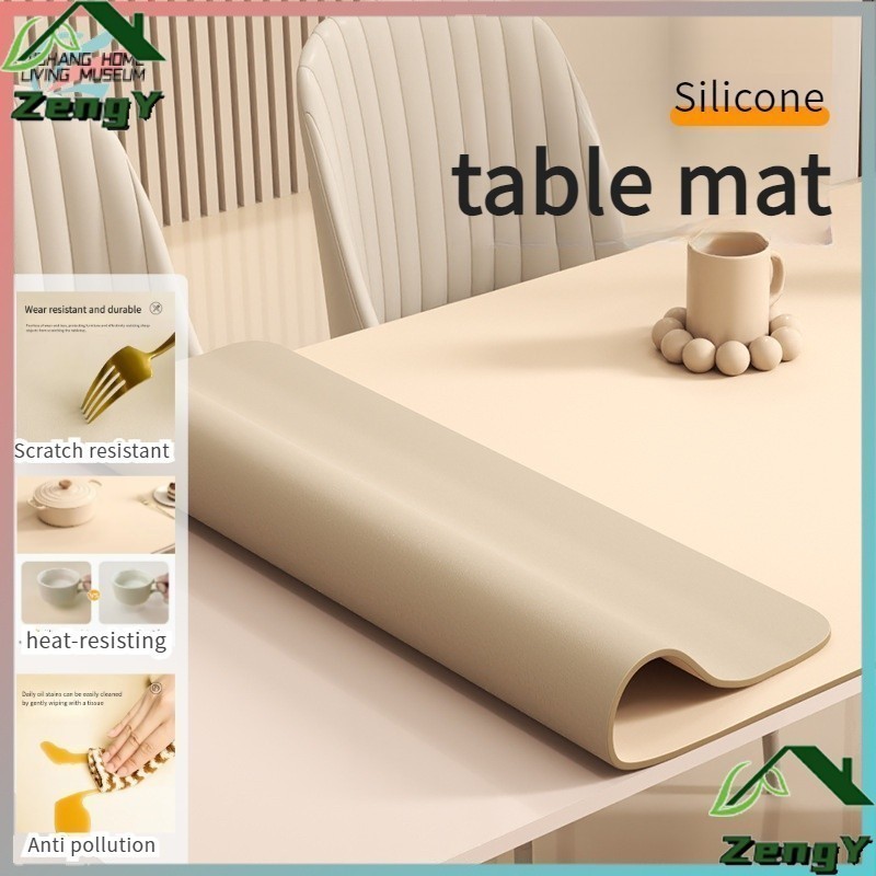 Table mat waterproof silicone desk mat table cover oil-proof anti-scald ...