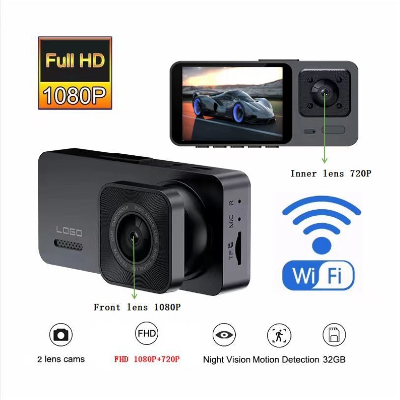 S10 dash cam triple recording 1080P HD night vision multi-lens wifi car ...