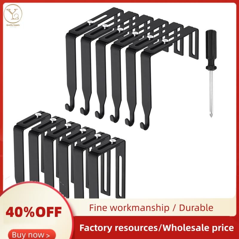 1 Set Cubicle Hangers Universal Hanger Set Metal Black Cubicle Hooks ...