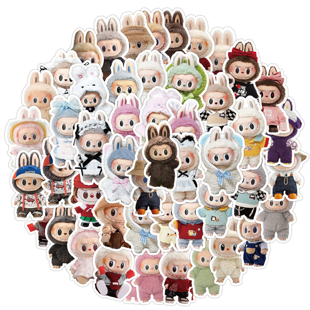 50PCS Cute Cartoon LABUBU Doll Graffiti Stickers for Bicycle Hand ...