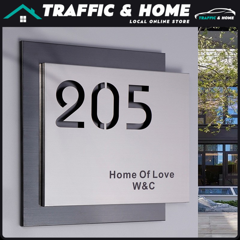 House Number Plate Stainless Steel Customizable Home Number Plate ...