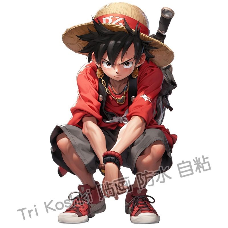 Cartoon Cartoon Anime Two-Dimensional One Piece Luffy Sticker Indoor ...