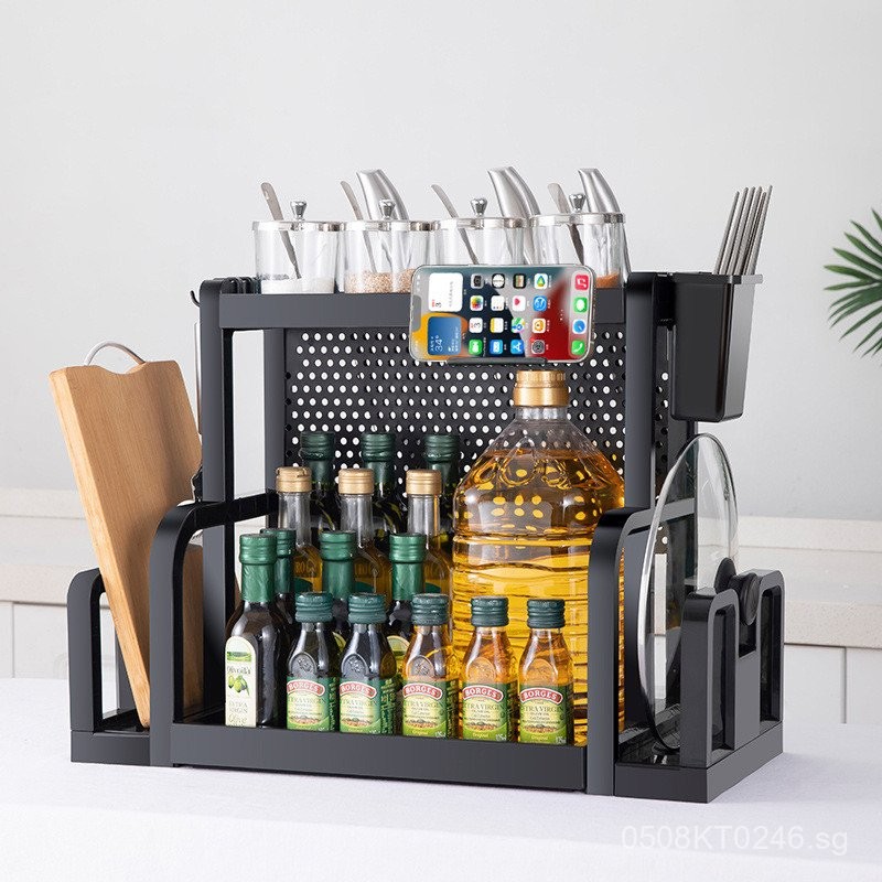 Complete Set of Countertop Storage Racks for Condiments, Utensils ...