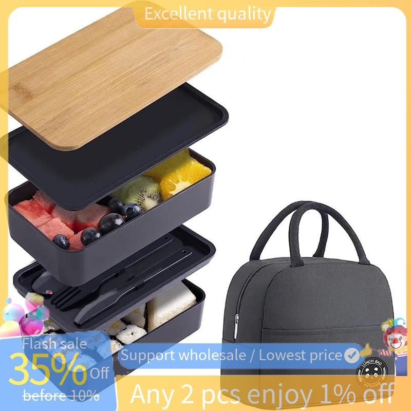 In stock-Stackable Lunch Box with Thermal Insulation Bag Microwave ...