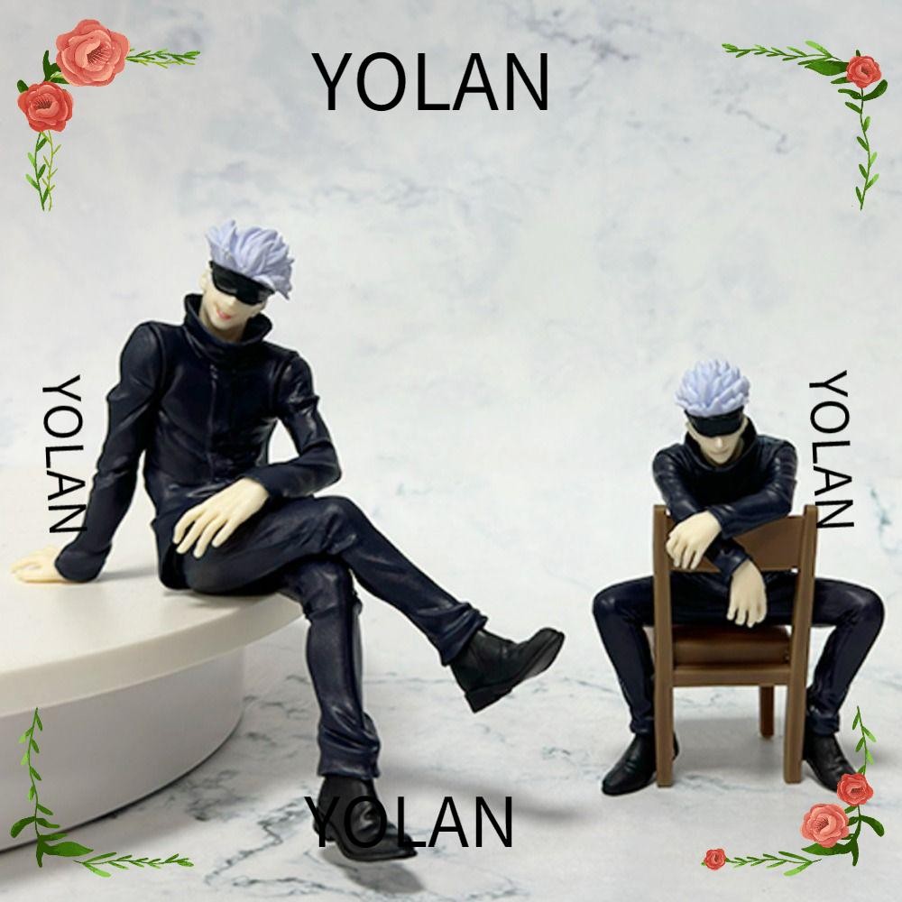 YOLANDAGOODS1 Jujutsu Kaisen Action Figure, Seated PVC Gojo Satoru Doll ...
