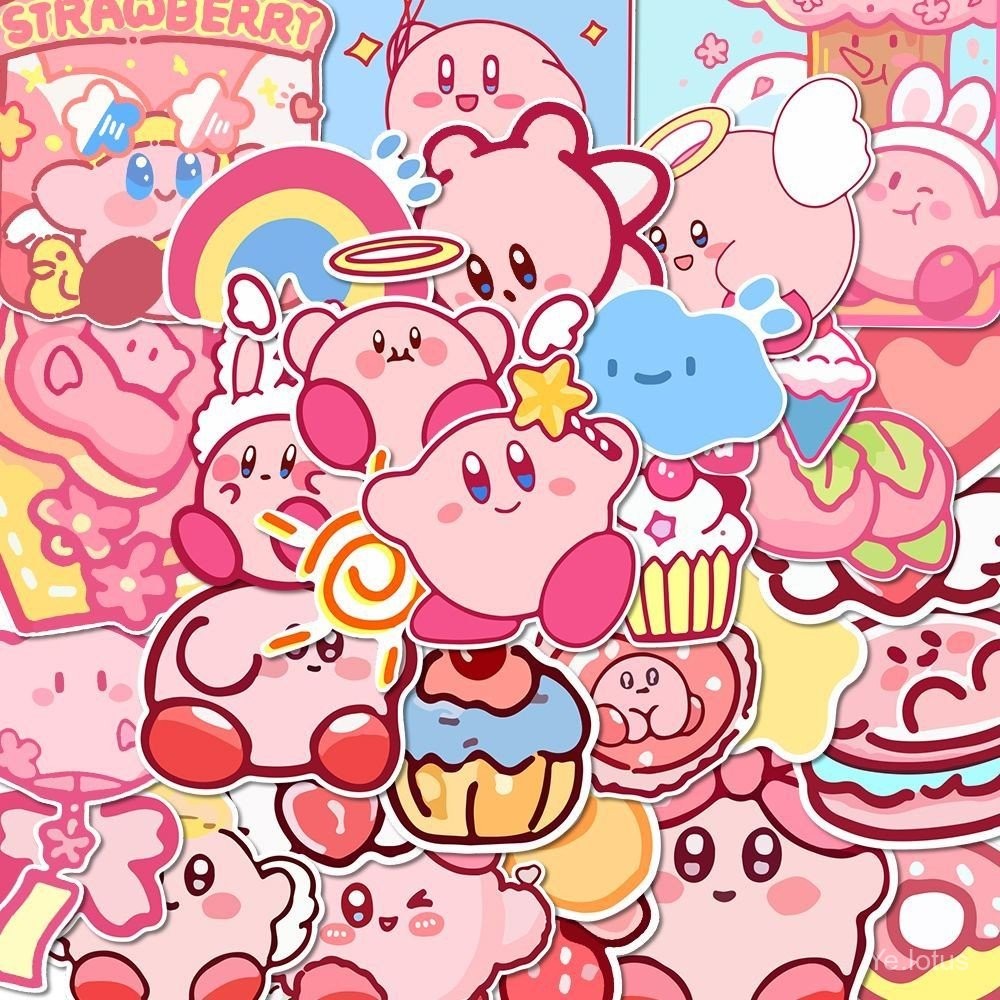 Kirby Cute Cartoon Stickers Notebook Computer Cellphone Cup Decoration ...