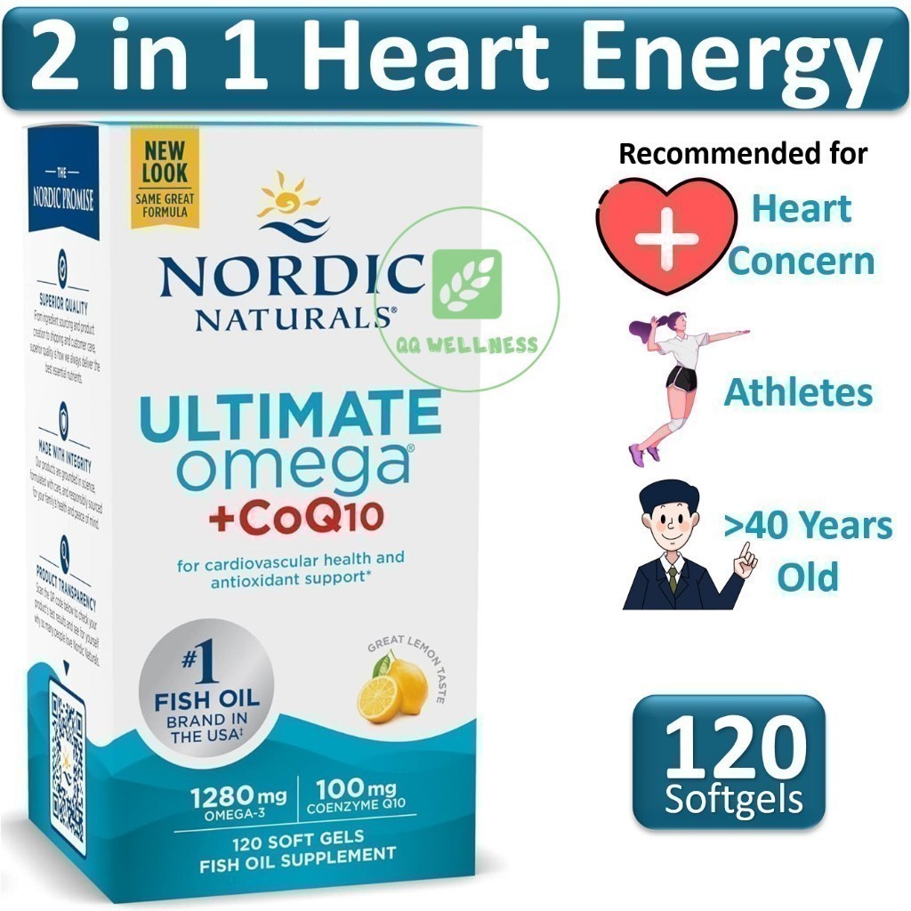 👍Nordic Naturals Ultimate Omega + Coq10 60/120 Softgels Omega-3 Fish ...