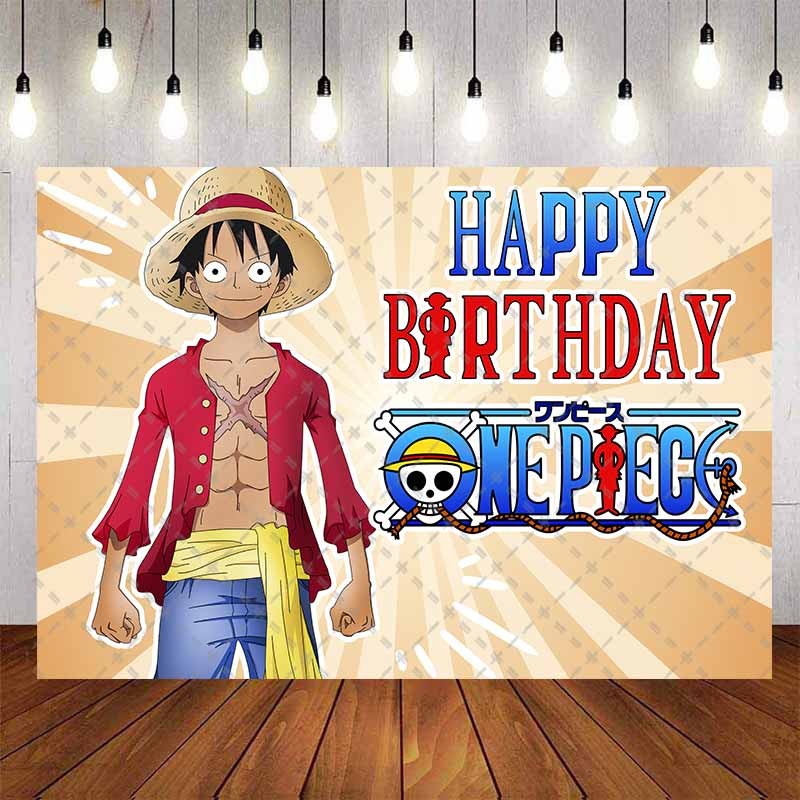 One Piece Luffy Pirate Party Birthday Backdrop For Photography Baby ...