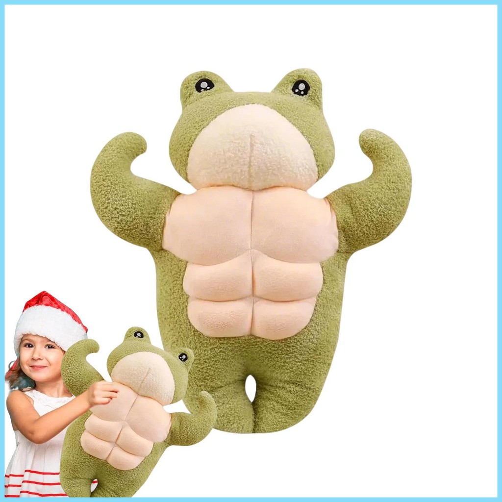 Frog And Toad Plush Cute Muscle Frog Toys With Big Eyes Funny Stuffed ...