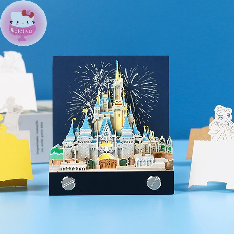 Piqt Castle Desk Calendar With LED Lights 2025 Calendar Memo Pad ...