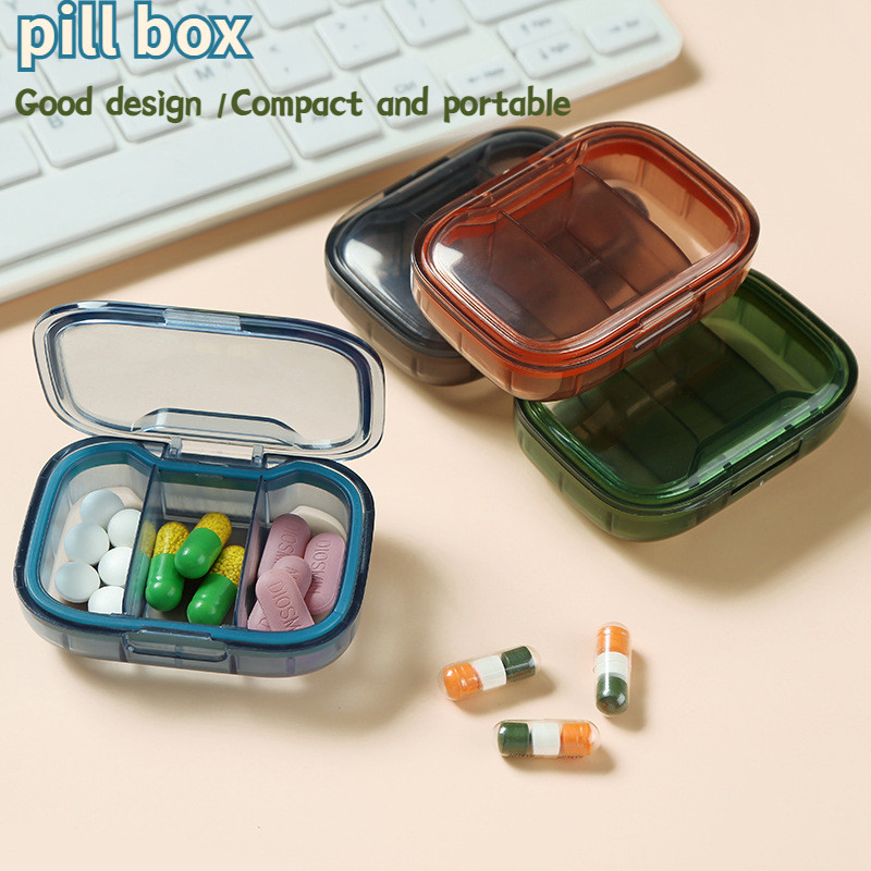 Portable mini pill box, on-the-go morning, midday and evening ...