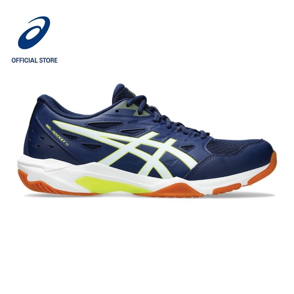 ASICS Men GEL-ROCKET 11 WIDE Indoor Court Shoes in Blue Expanse/Safety Yellow | Shopee Singapore