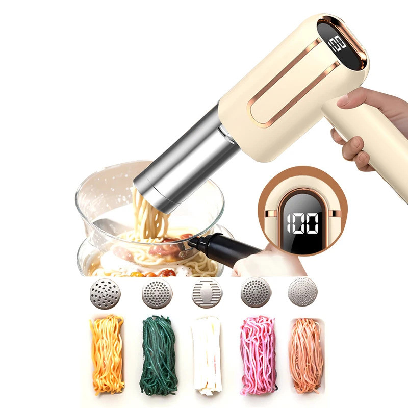 5 Molds Wireless Ramen Pasta Making Machines Electric Portable Noodle ...