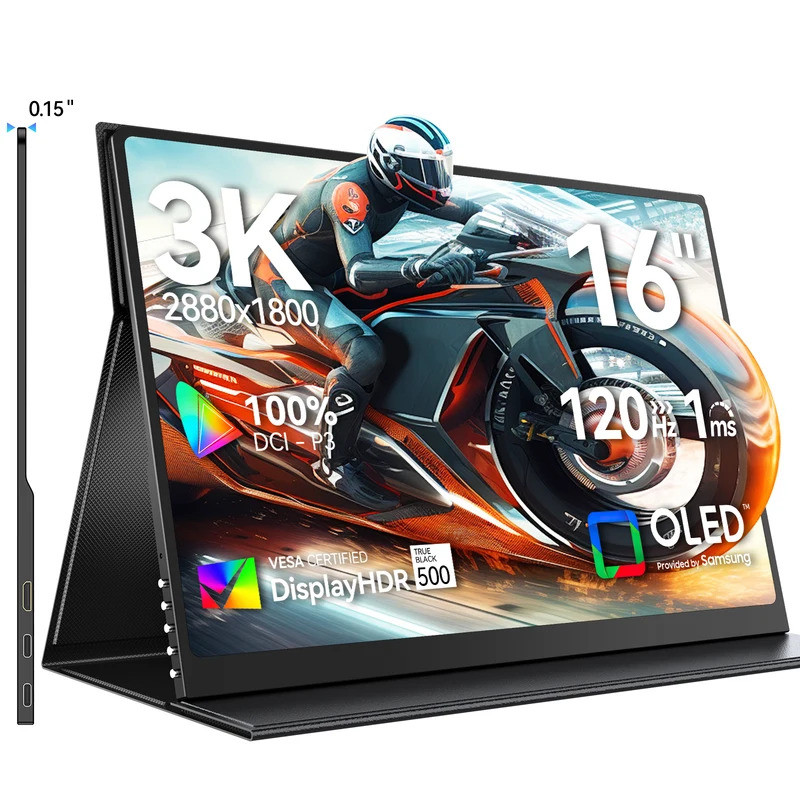 16inch OLED Portable Monitor 2880*1800 120Hz Gaming Display 500Nits 100 ...