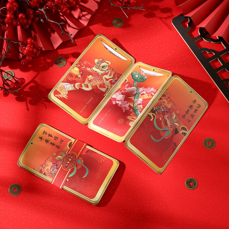 2pc 2025創意三折疊紅包 Snake Year Angpao Chinese New Year Red Packet Red ...
