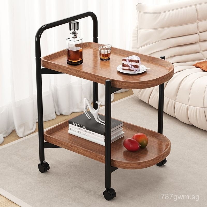 Sofa Side Table Movable Bedside Table Wooden Tea Table Modern Creative ...