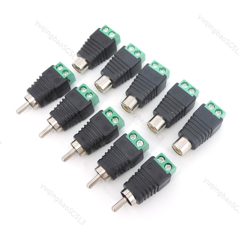 Audio Video RCA Male Plug & RCA Female Jack Screw Terminal Connector ...