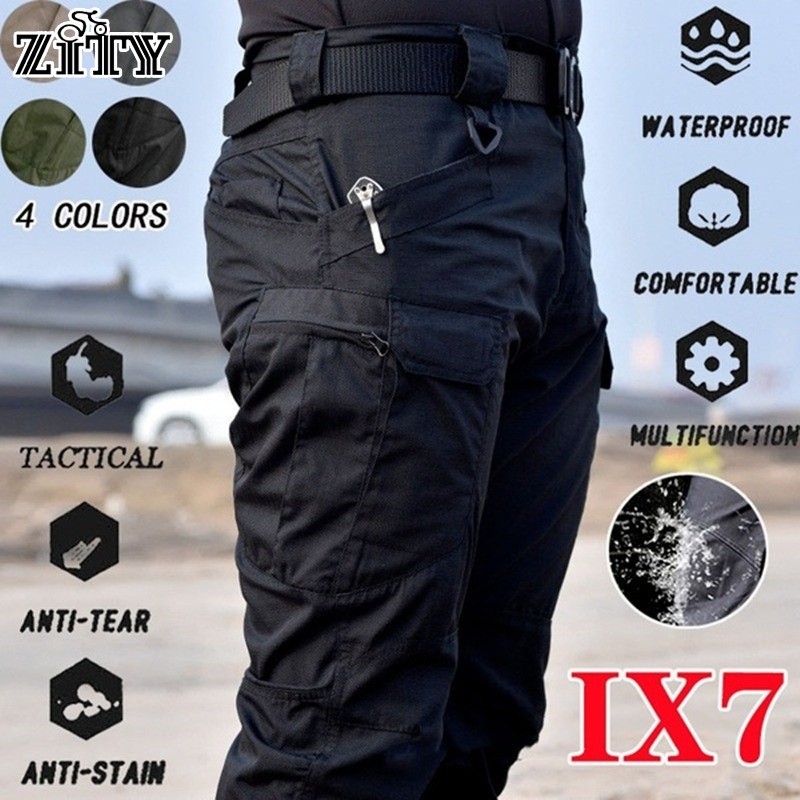 ZITY IX7-IX9 Men's Cargo Pants Multi Pocket Waterproof Tactical Pants Plus Size | Shopee Singapore