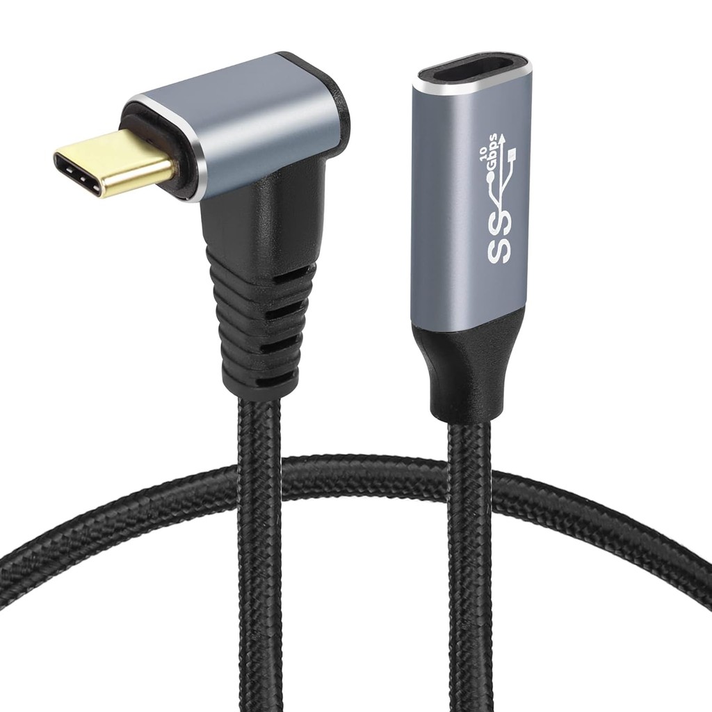 0.5M Right Angle USB C Extension Cable,90 Degree 10Gbps PD 100W USB3.1 ...