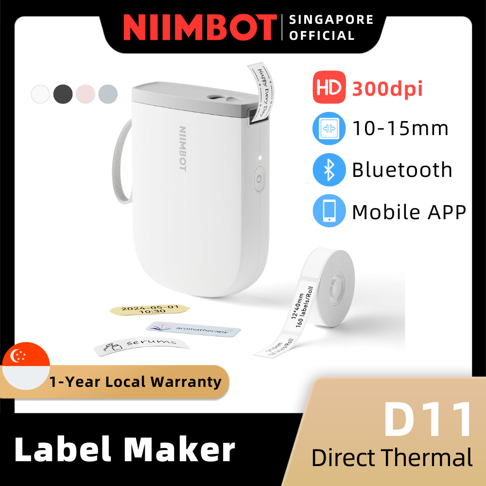 NIIMBOT D11 2025 300dpi Label Maker 10-15mm, Portable Wireless ...