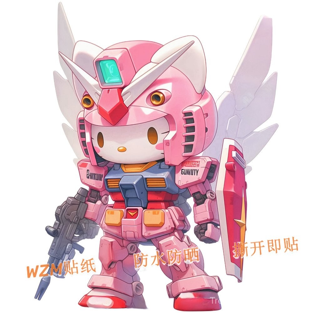 Waterproof Stickers Gundam Mech Style KT Cute Stickers Dormitory ...
