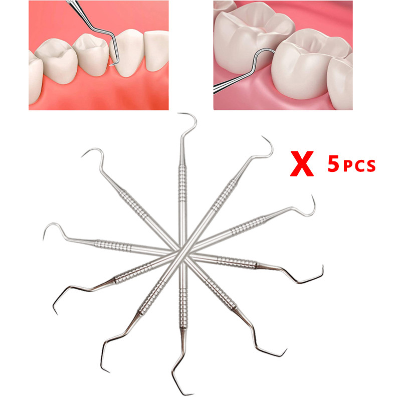 1/3/5pcs/Dentist Stainless Steel Double Ends Teeth Clean Hygiene ...