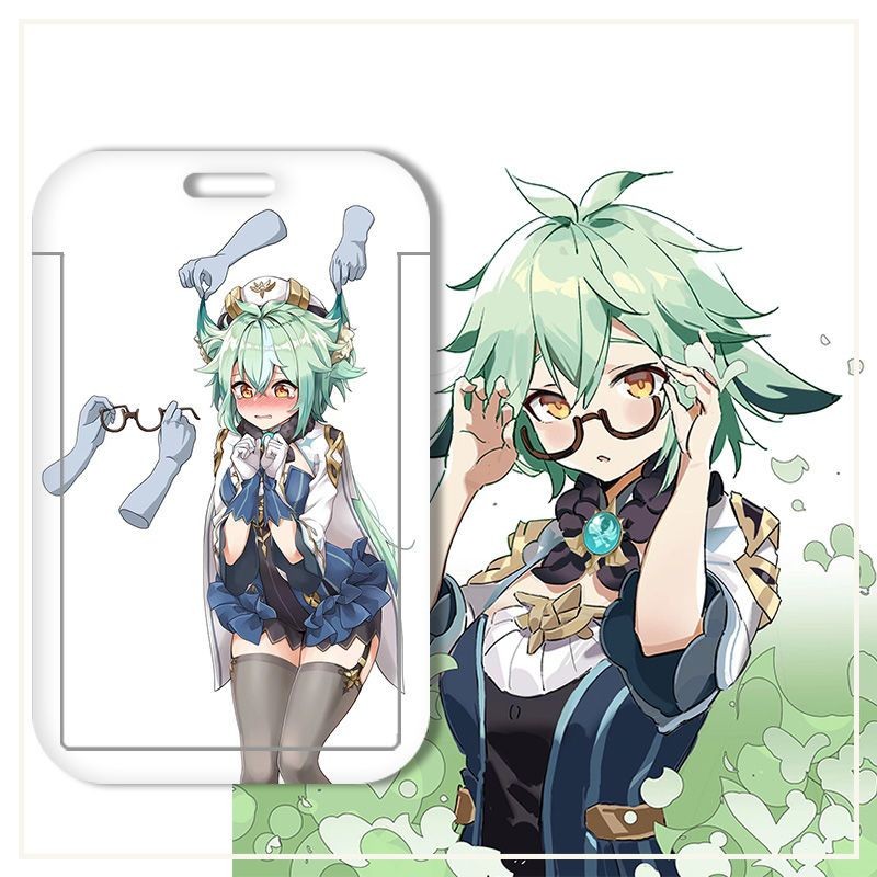 Genshin Impact Sucrose DIY Student Card Set Campus Card Bus Card Holder ...