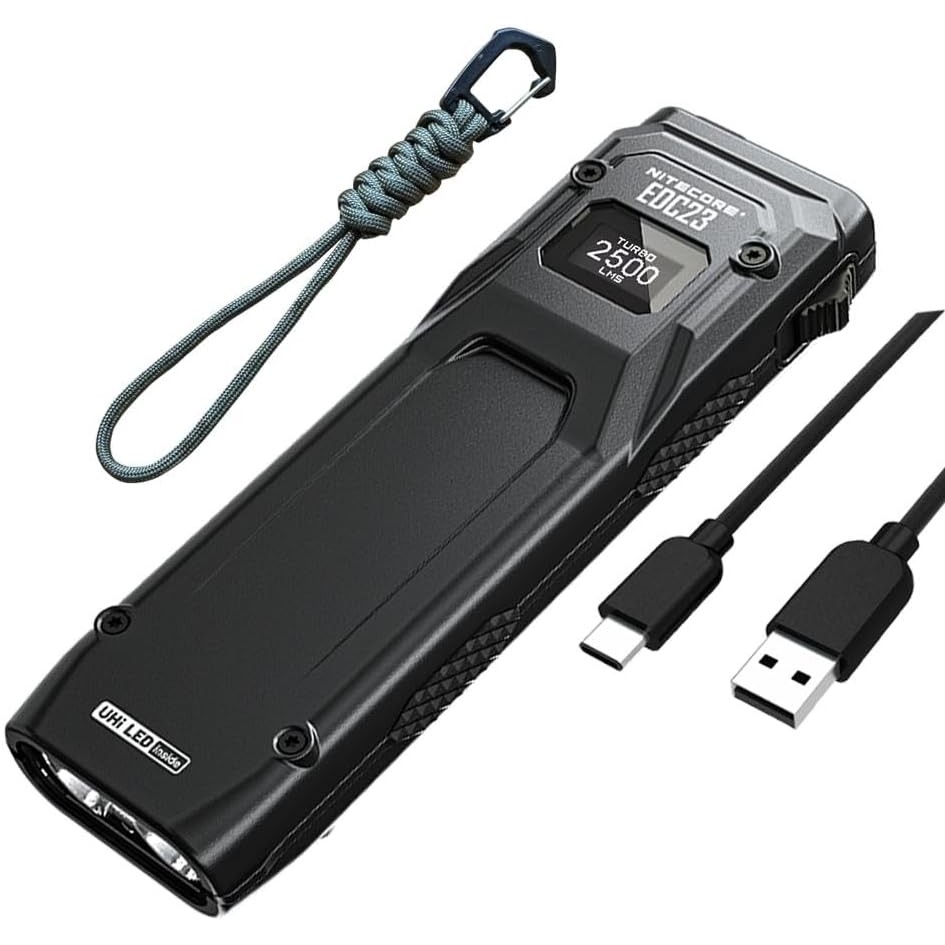Nitecore EDC23 2500LM Ultra Slim Pocket EDC Rechargeable Flashlight ...